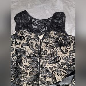 Tawny | Dresses | Tawny Black Lace And Tan Lining Formal Dress Med ...